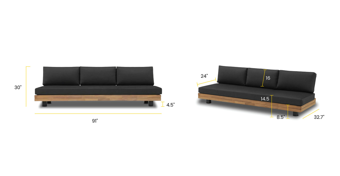 Celenza 3 Seat Sofa Bench – Poly & Bark