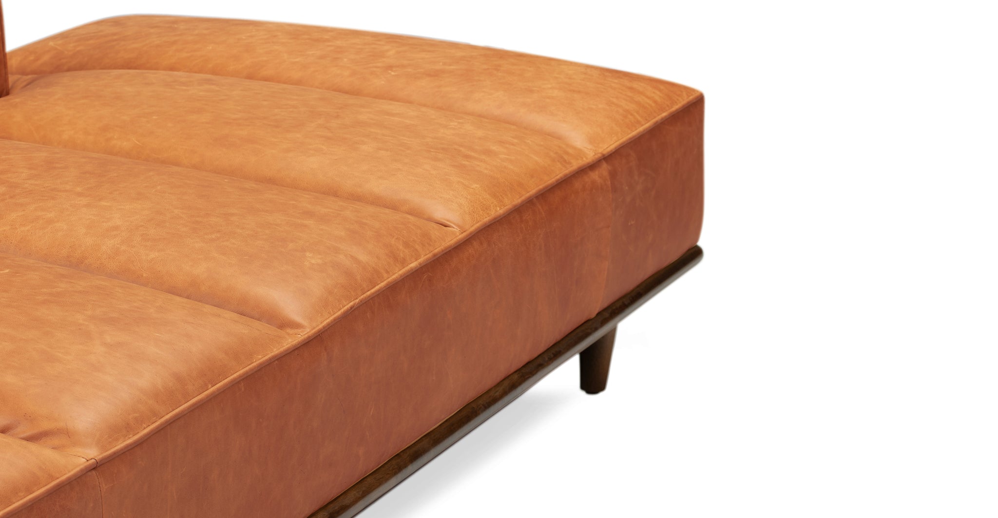 Walnut Finish Jasper Daybed in Cognac Tan - Poly & Bark