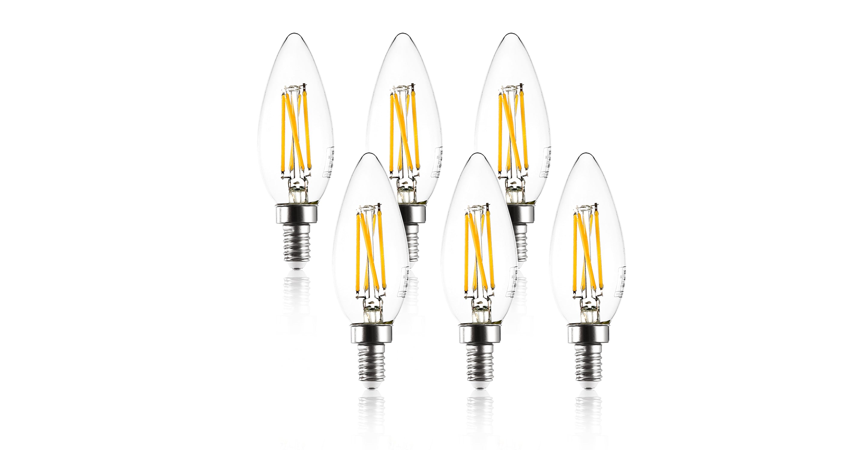 Sovana T10 / 4.9" Clear LED Filament Light Bulbs