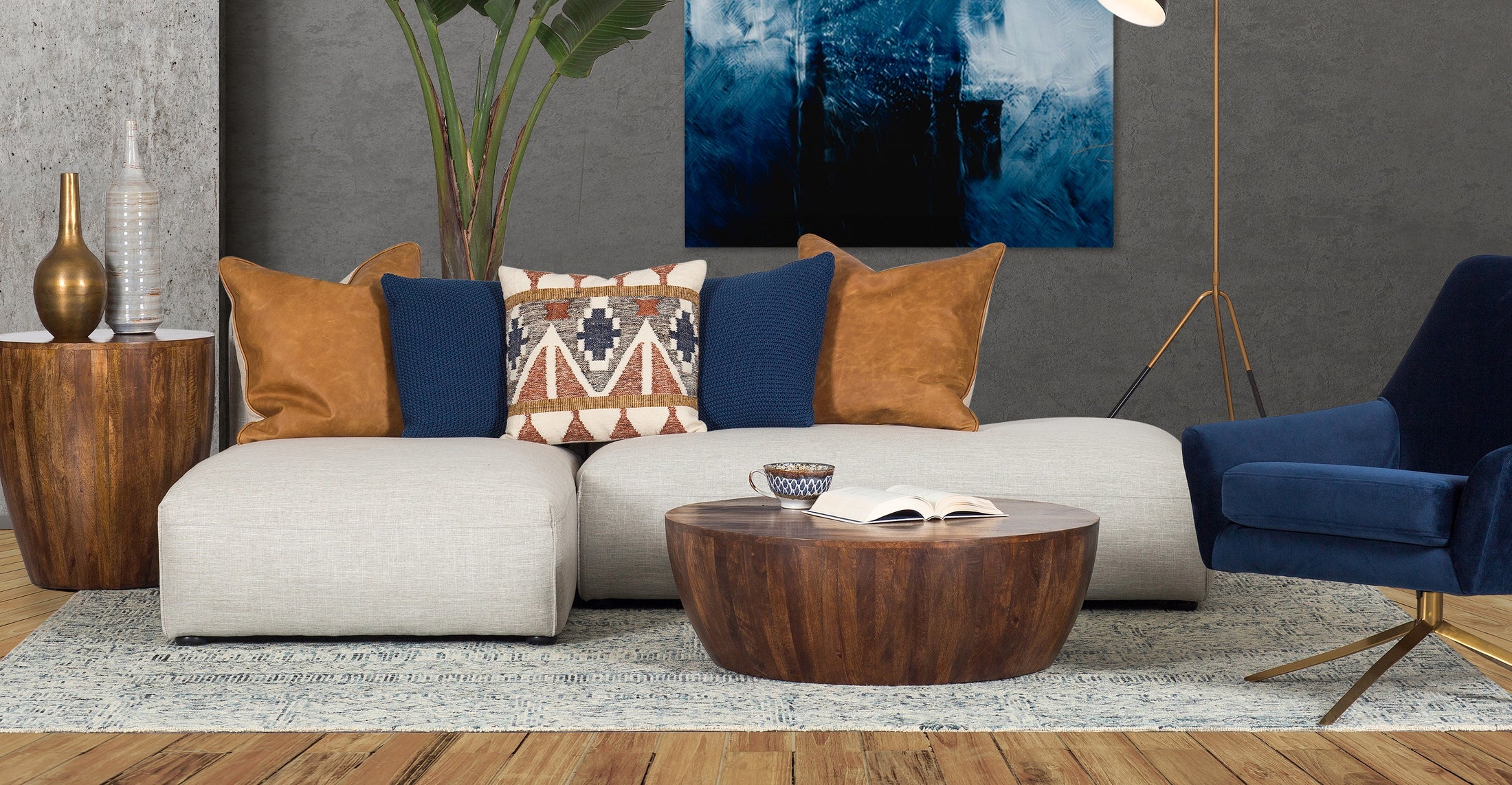 Mango Wood Natural Finish Goa Coffee Table - Poly & Bark